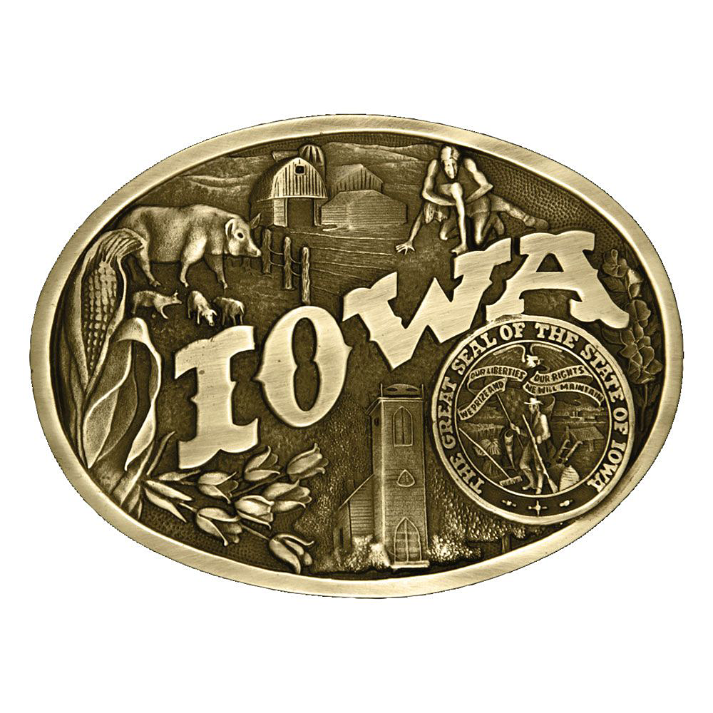 Montana Silversmiths Iowa State Heritage Attitude Buckle | Mack's ...